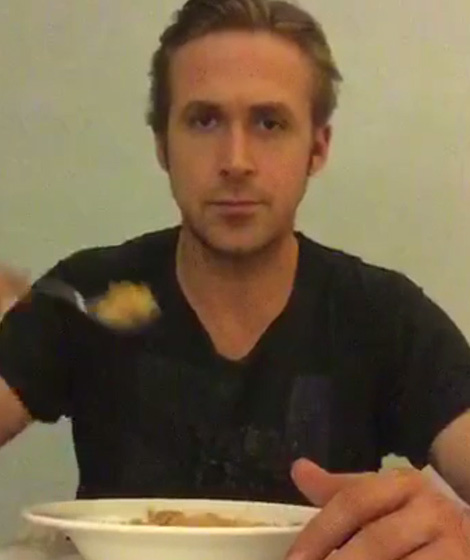 Ryan Gosling Pays Tribute to Meme Creator By Eating His Cereal | toofab.com