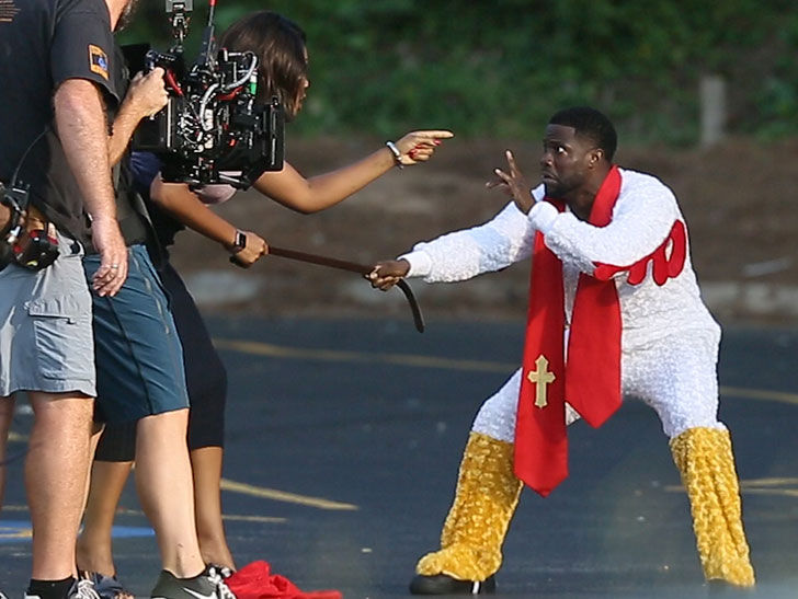 Kevin Hart Gets A Whipping in Chicken Costume On Set of New Movie | TMZ.com