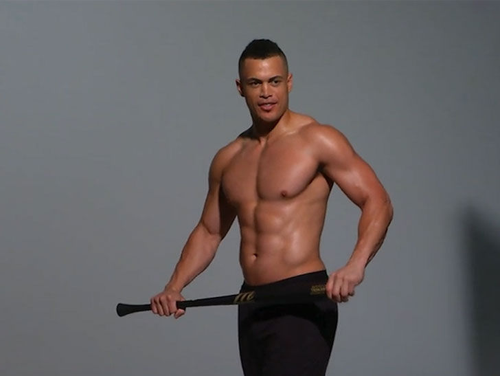 Giancarlo Stanton Greased Up And Topless Say Cheese